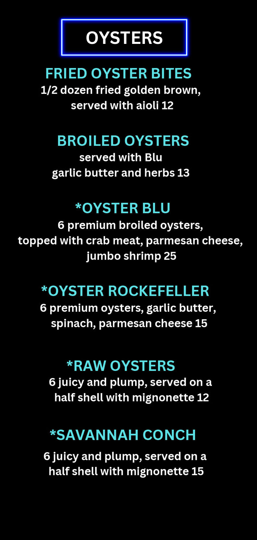Food Menu 1 – Blu Seafood House
